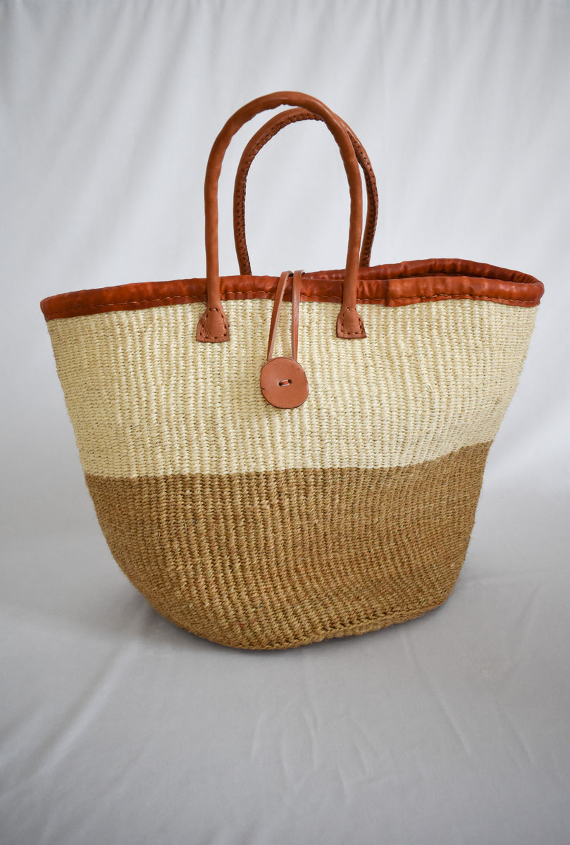 Large Pacific Sisal and Leather Beach Tote – BraveWorks